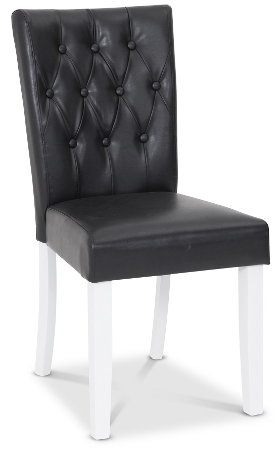 Crocket matstol i svart PU med vita ben - 1395 kr - Klädda & stoppade stolar - Trendrum.se