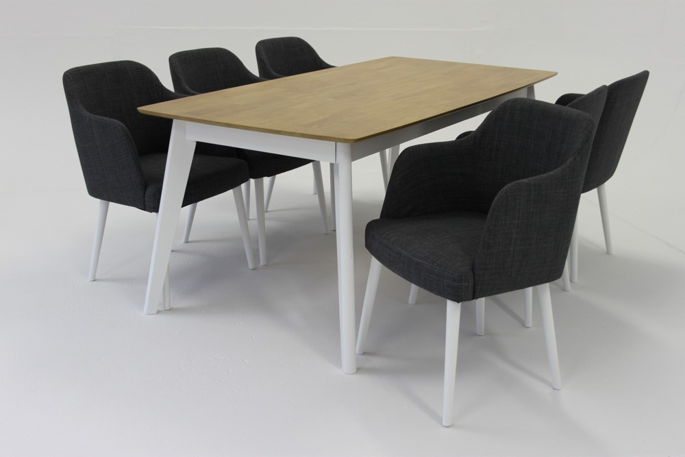 Sarek matgrupp - Bord inklusive 6 st stolar - Vit/ek - 7399 kr ...