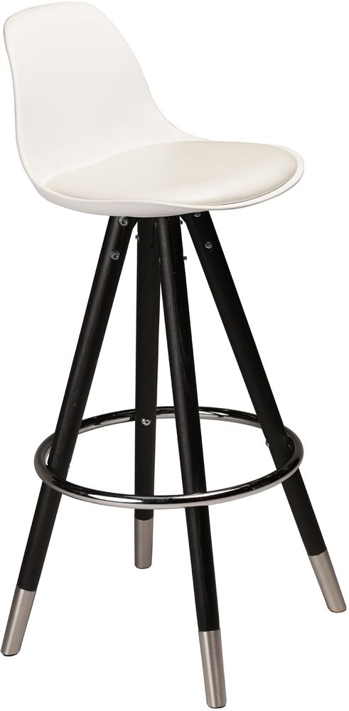 Orso barstol - Vitt konstläder svart och krom - 990 kr - Barstolar ...