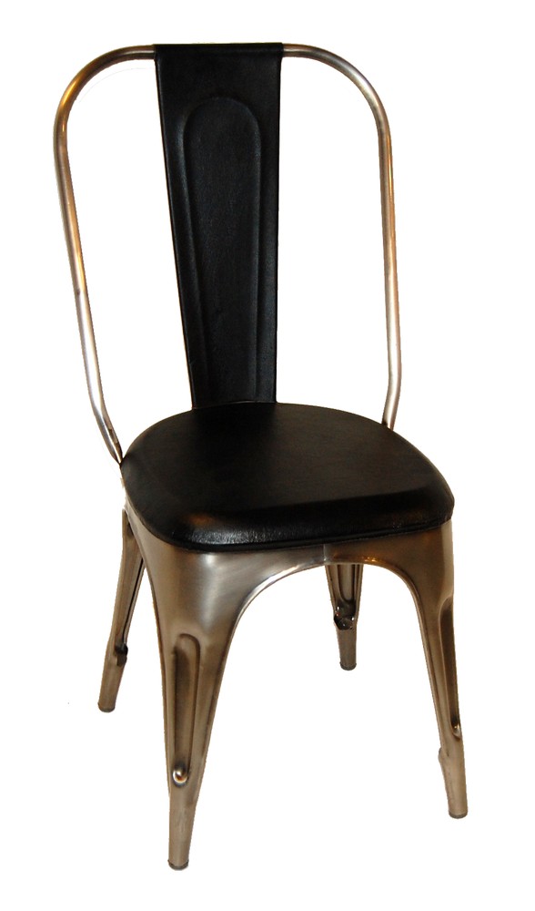 Stol Toxil - Vintage metall/svart läder - 2890 kr - Metallstolar ...