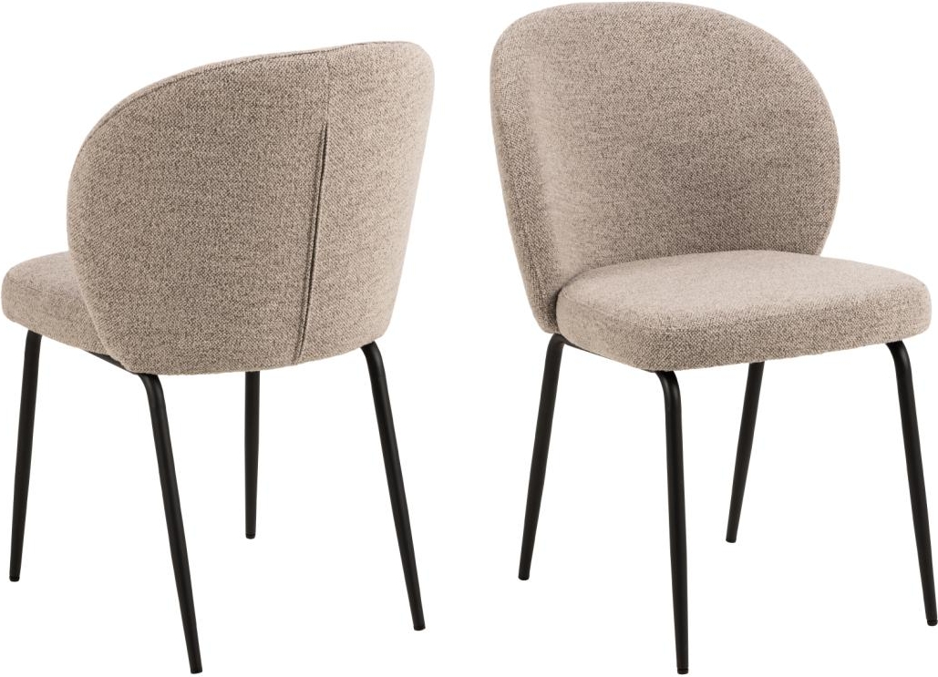 Patricia matstol - Beige bouclé/matt svart - 1890 kr - Trendrum.se