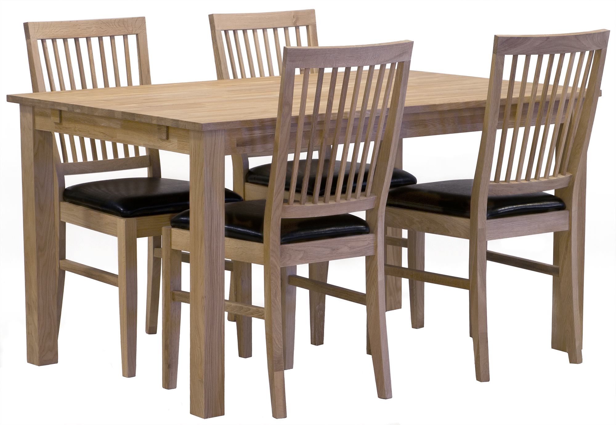 Matgrupp: Ekehof matbord - oljad ek - 140 cm + 4 st Selma stol - oljad ...