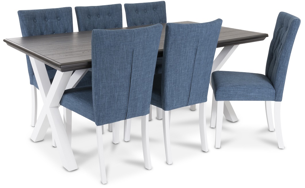 Farmer Matgrupp med 6 st Crocket stolar med Blått tyg - 8390 kr ...
