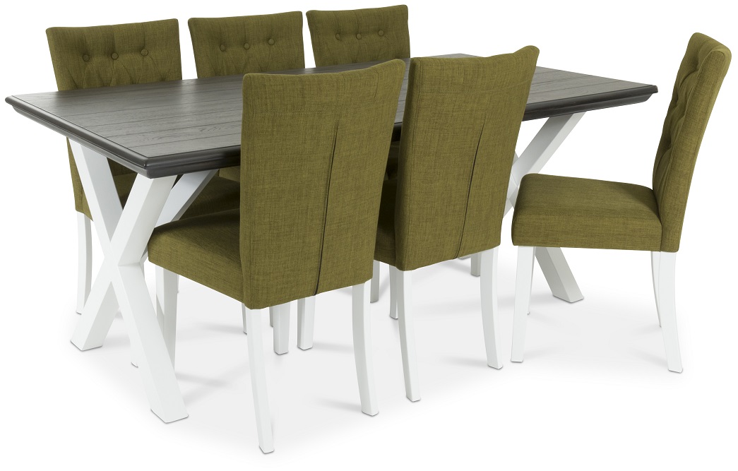 Farmer Matgrupp med 6 st Crocket stolar med Grönt tyg - 8390 kr ...