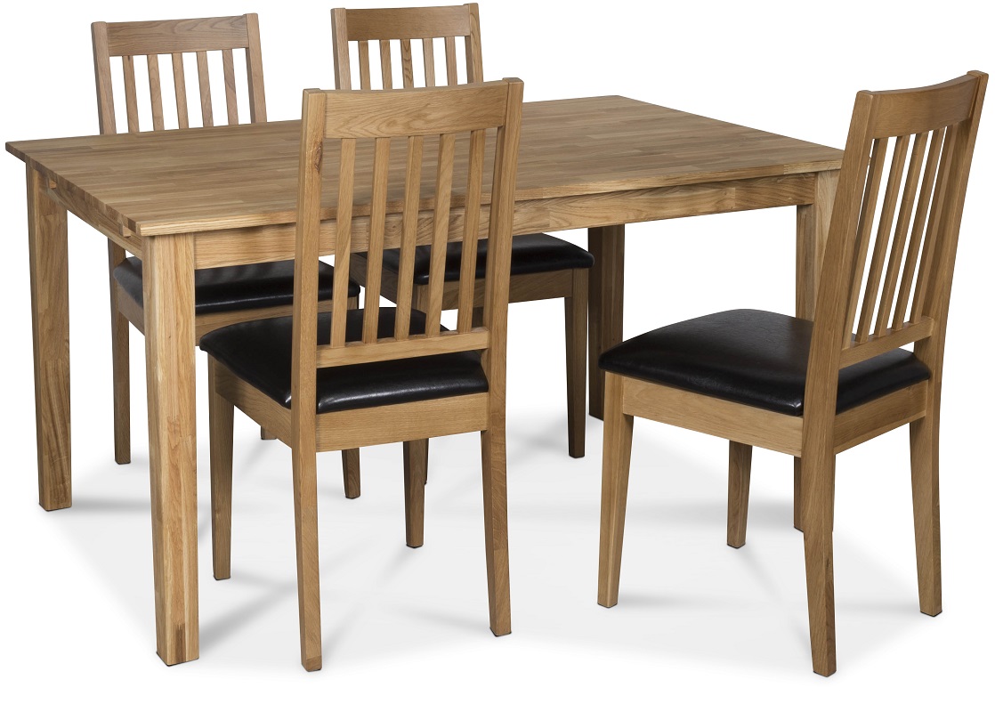 Österlen matgrupp, Klassiskt 140 cm matbord i ek med 4 st Simris ...
