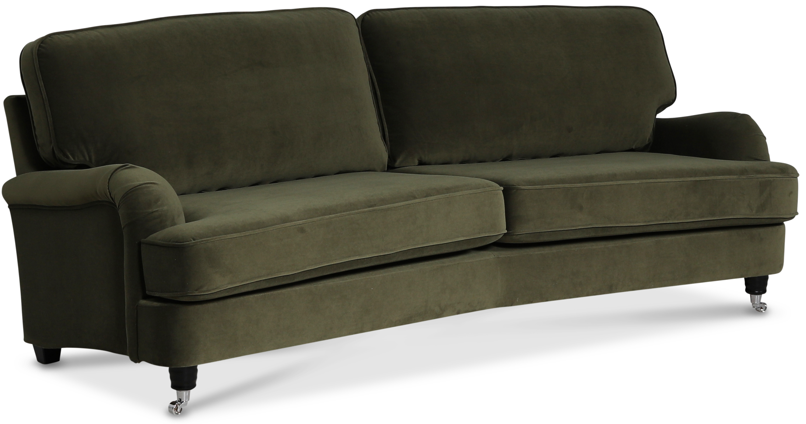 Kvarsebo Howard 3-sits svängd soffa - Mossgrön (Sammet) - 8190 kr ...