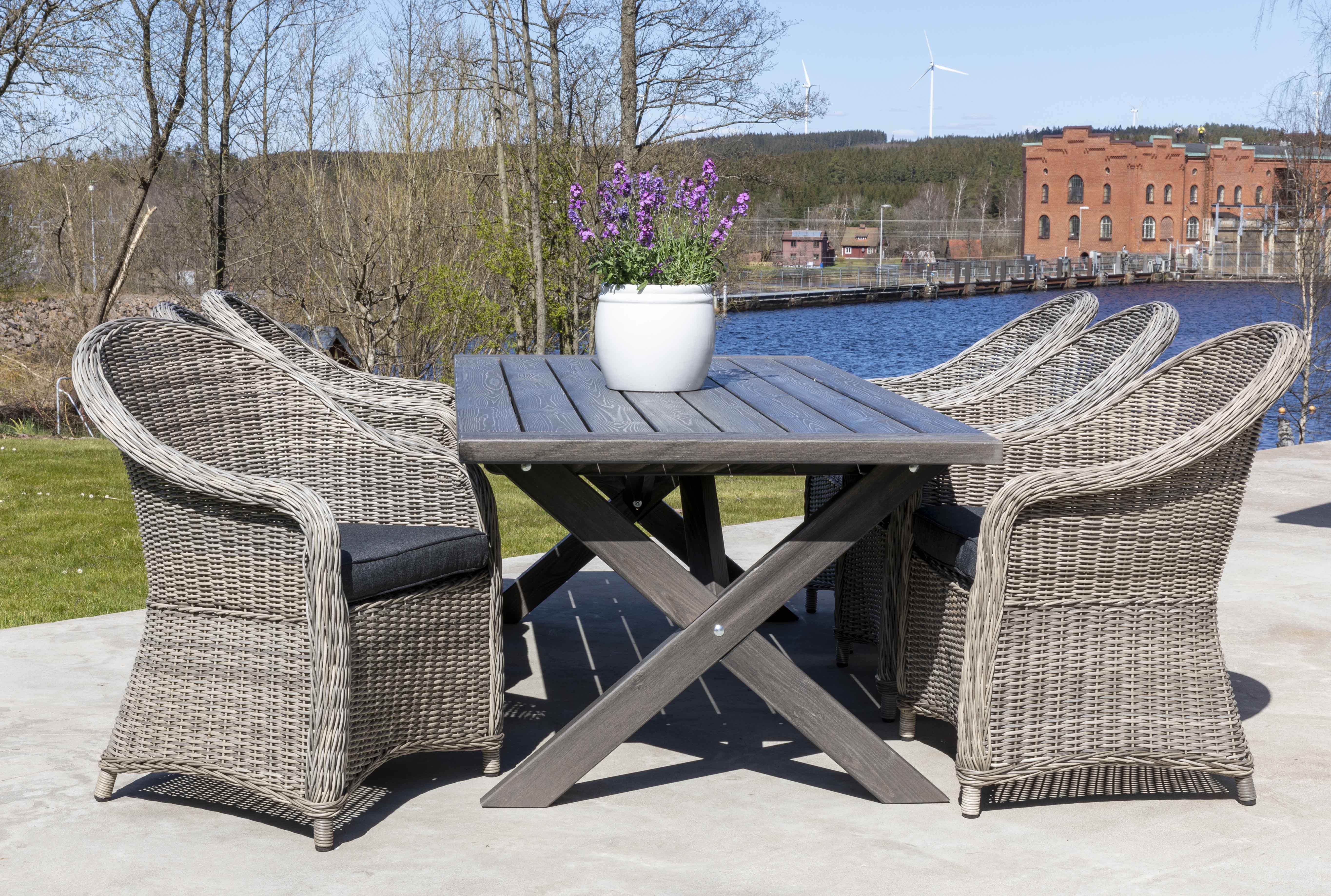 Oxford utematgrupp 220 cm - Grå konstrotting - 14990 kr - Utematgrupper ...