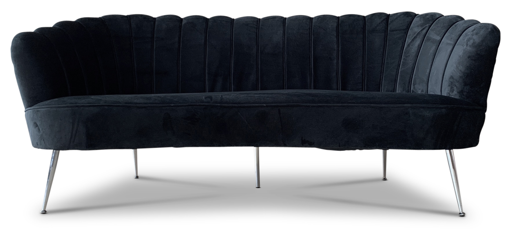 Snäckan 3-sits soffa - Svart sammet / Krom - 6990 kr - 3-sits soffor ...