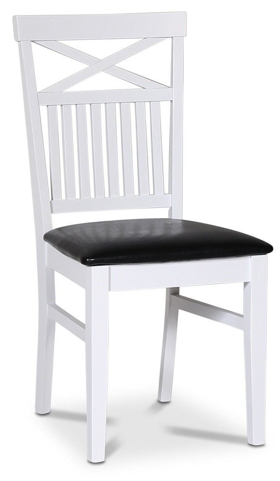 Fårö vit stol med kryss i rygg och svart sits - 1395 kr - Klädda ...