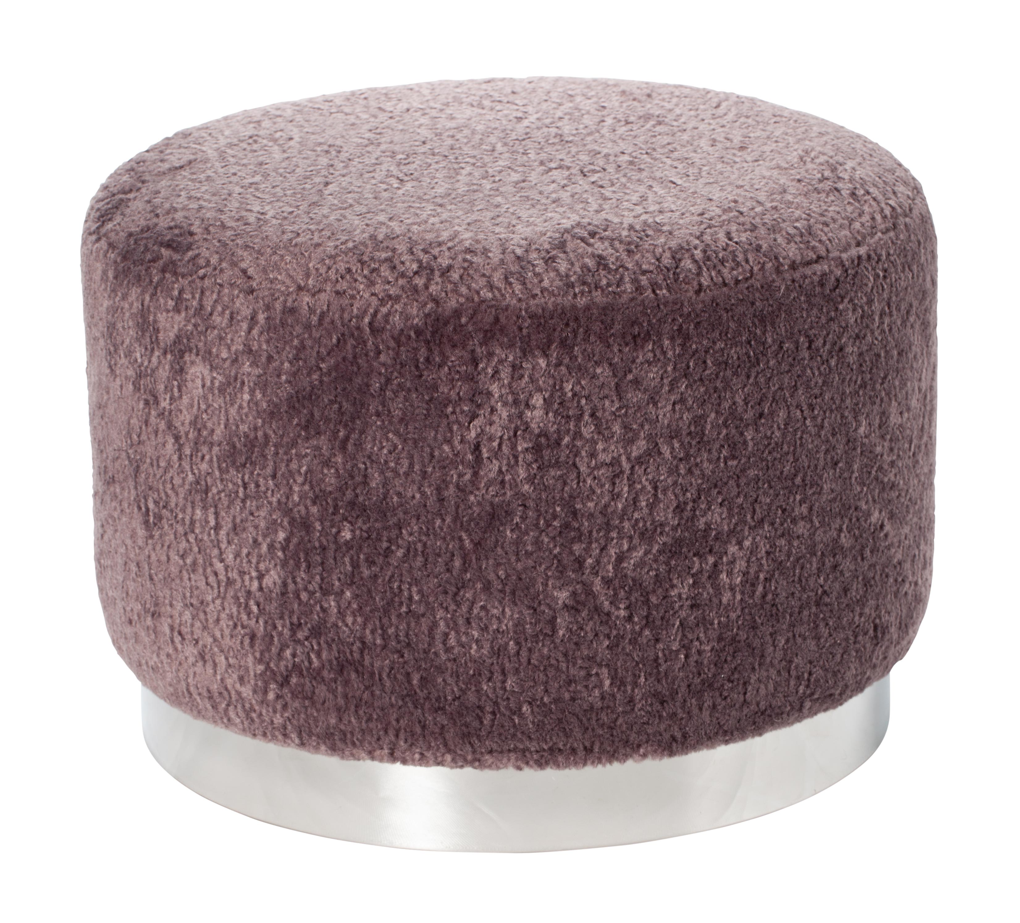 Furry 50 cm sittpuff i teddy - Lila/grå - 579 kr - Sittpuffar - Trendrum.se