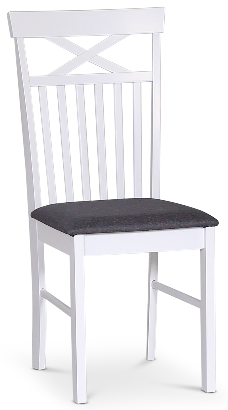 Sofiero vit matstol med kryss i ryggen - 699 kr - Klädda & stoppade ...