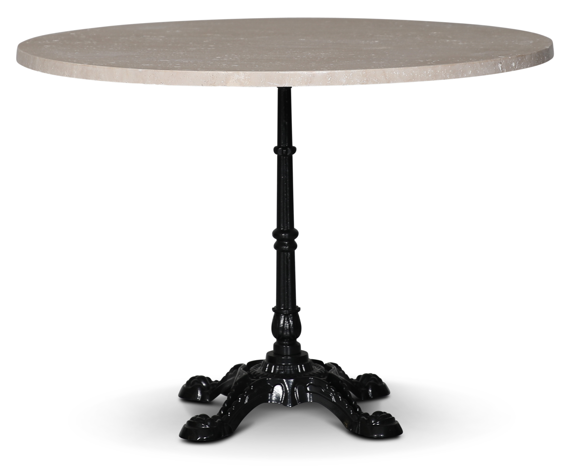 Flair runt matbord Ø105 cm - Svart Mystery E108 fot / Travertin sten ...