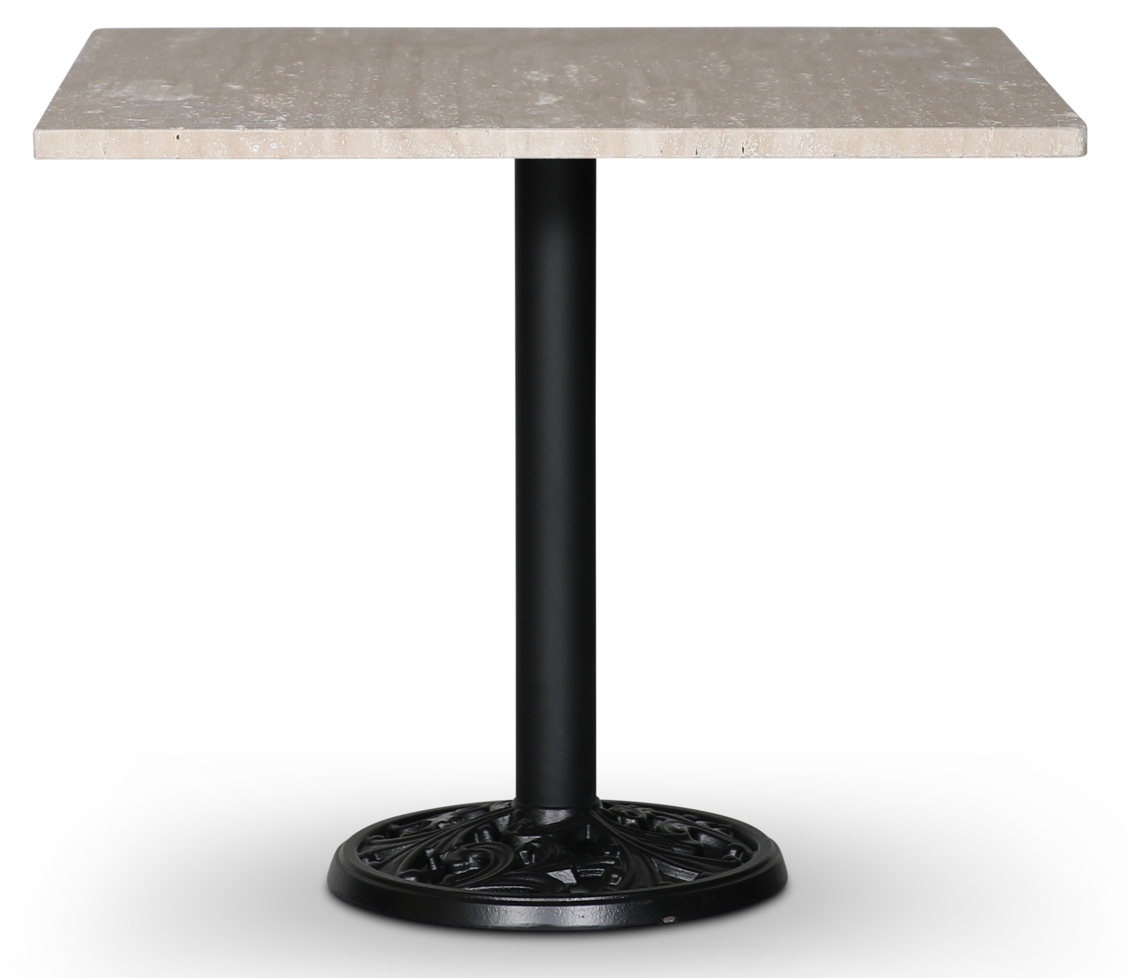 Flair matbord 90x90 cm - Svart Mystery E84 fot / Travertin sten - 3990 ...