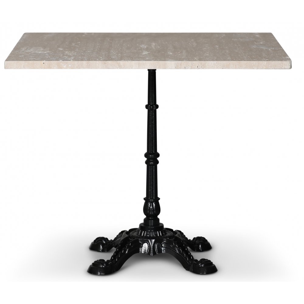 Flair matbord 90x90 cm - Svart Mystery E108 fot / Travertin sten - 3990 ...