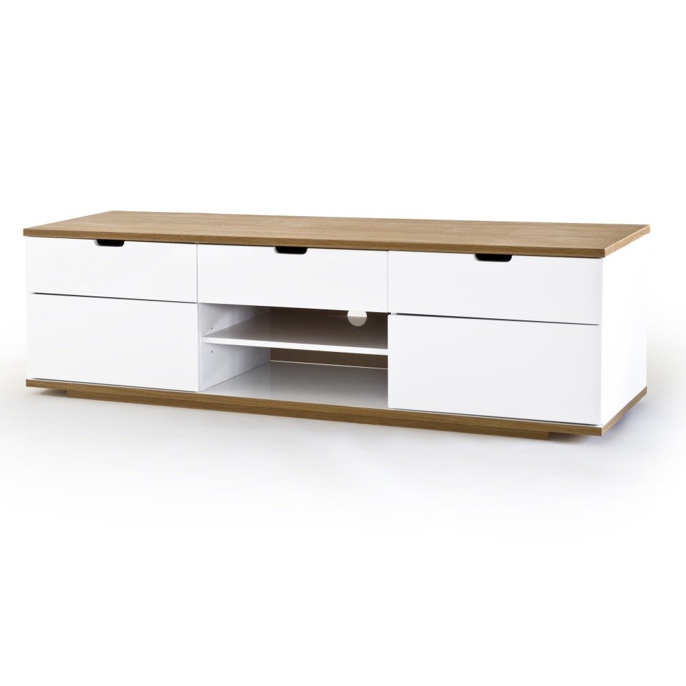 Bari TV-bänk vit/ek - 2595 kr - Tv-bänkar - Trendrum.se