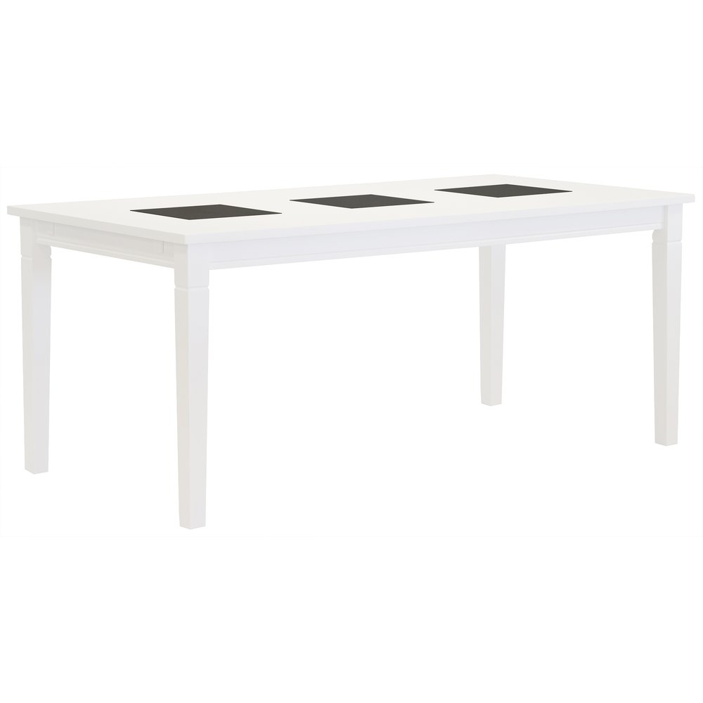 Balder matbord - Vit/vit bordskiva med granitskivor- 180x90 cm - 3595 ...